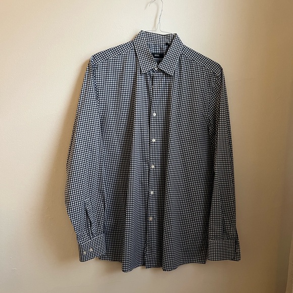 Hugo Boss | Shirts | Hugo Boss Navy Gingham Button Down Shirt | Poshmark